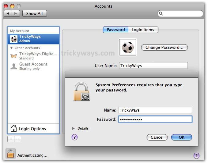 How To Change Mac Password Mac OS X