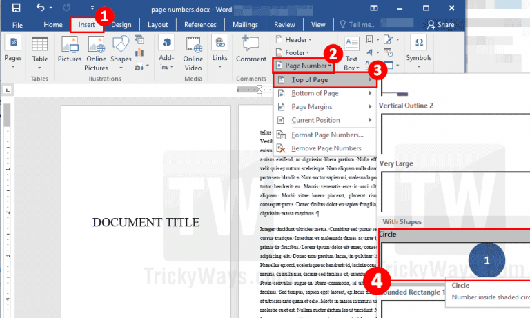 Add Page Numbers Starting From Specific Page In Word Document
